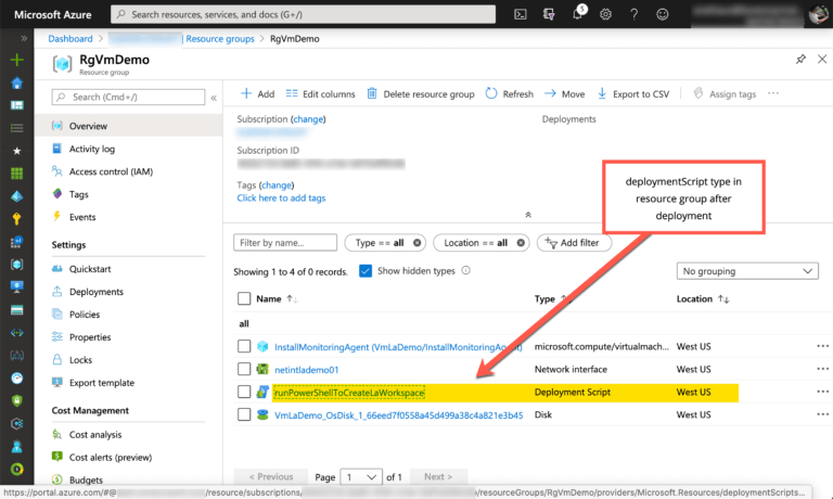 Azure ARM template deployment scripts - Thinking aloud